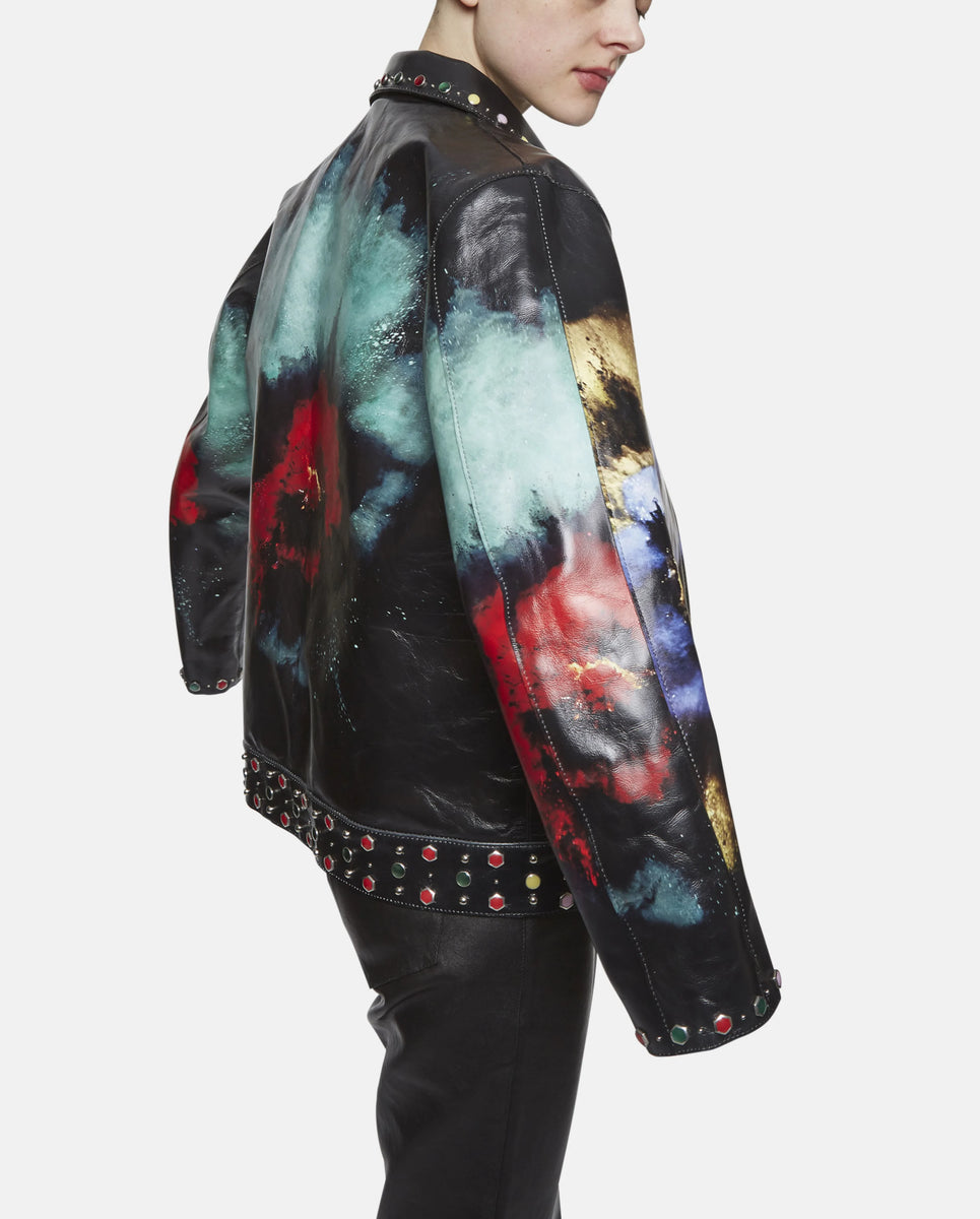 Undercover Paint Explosions Leather Blouson Jacket S/S 16 – SHOWstudio