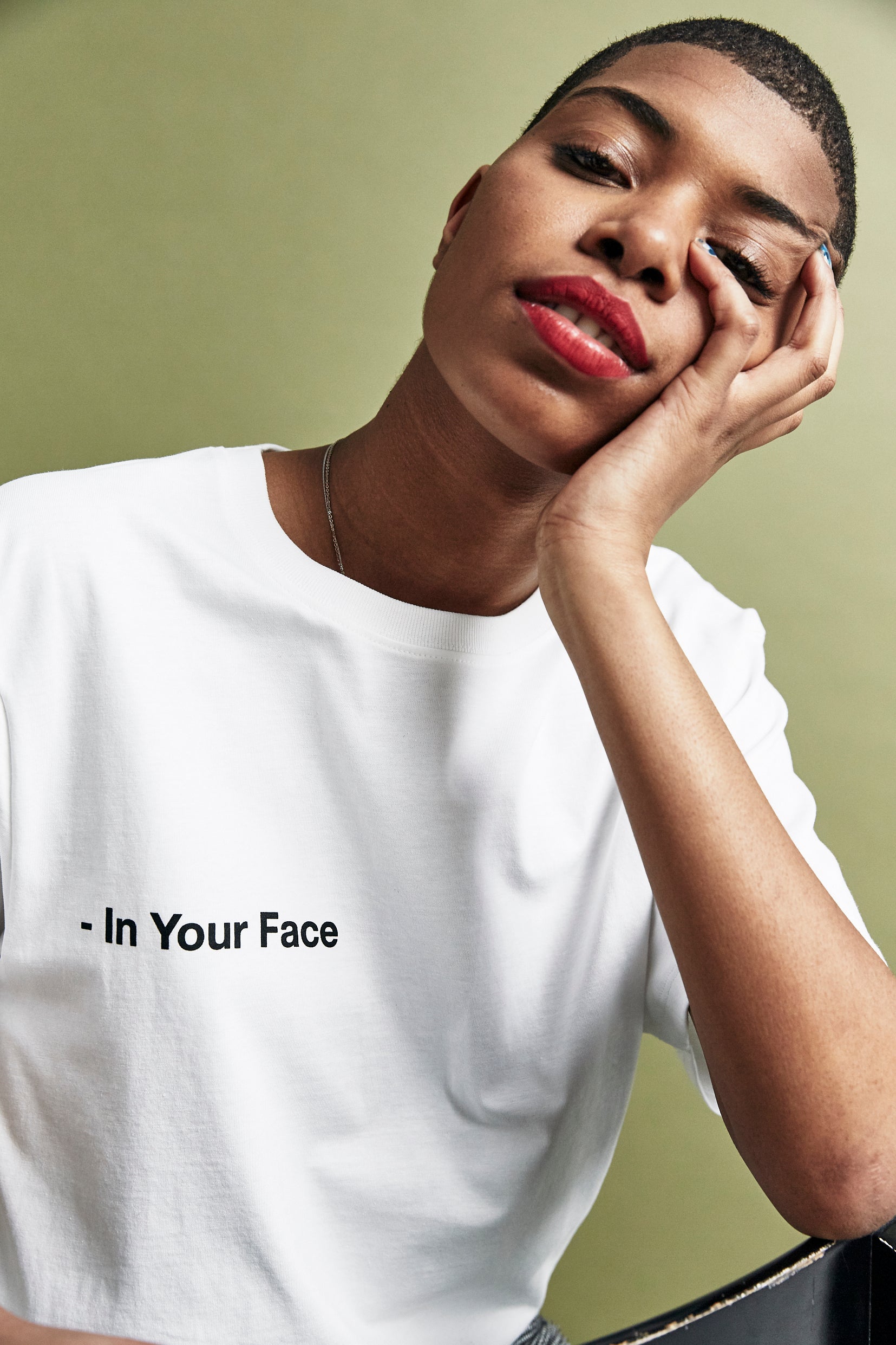 White 'In Your Face' T-Shirt – SHOWstudio