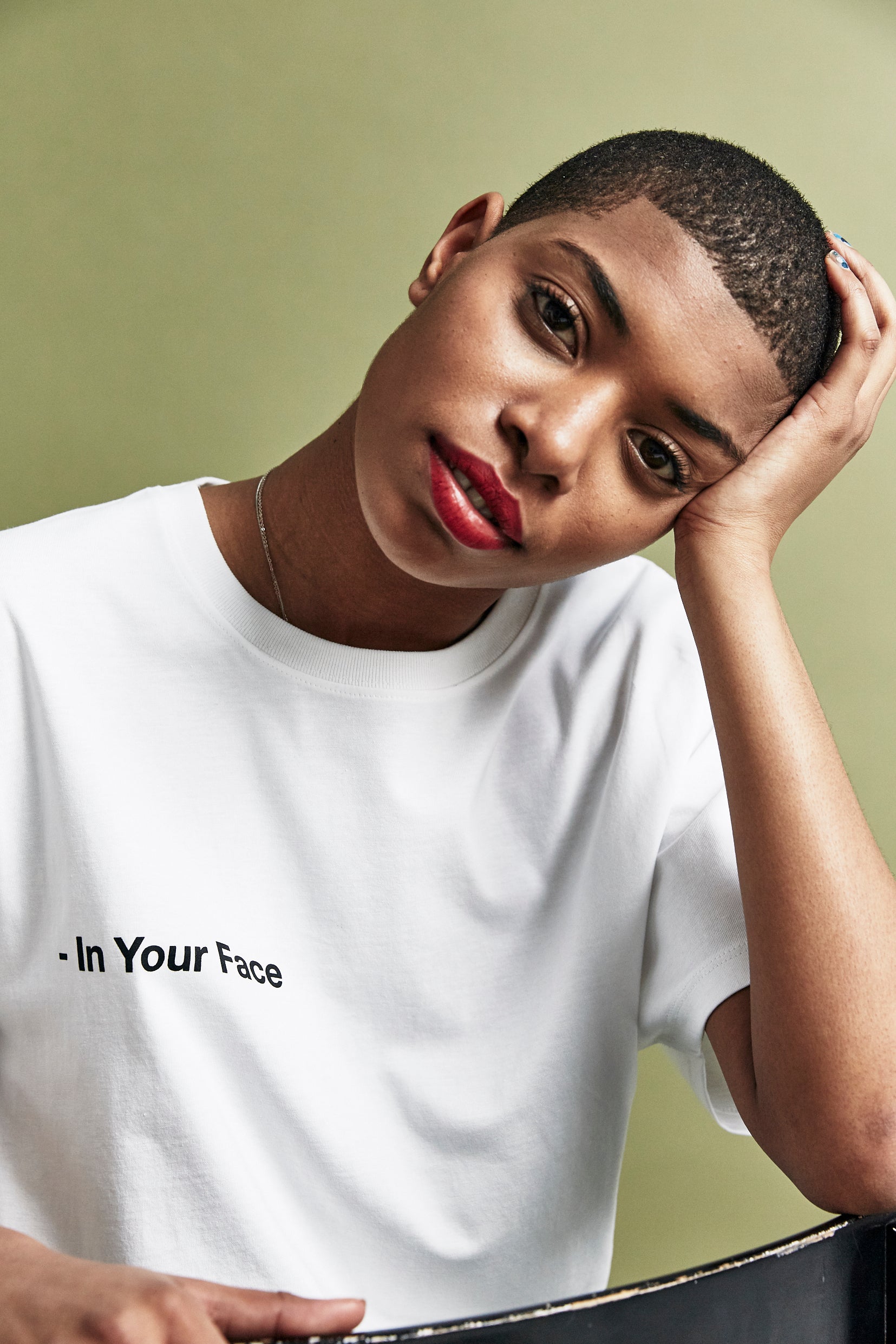 White 'In Your Face' T-Shirt – SHOWstudio